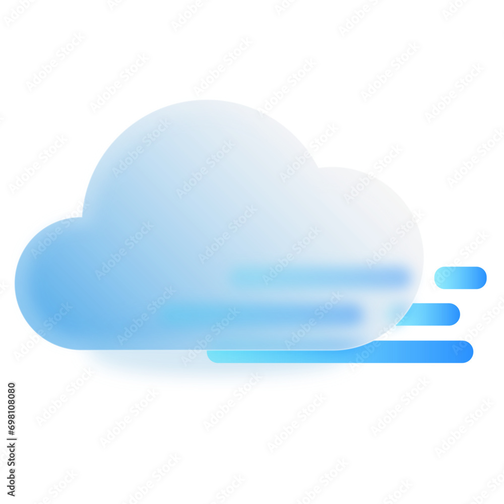 Wind Cloud Glassmorphism Icons and Symbol Png Svg Illustrator Stock ...