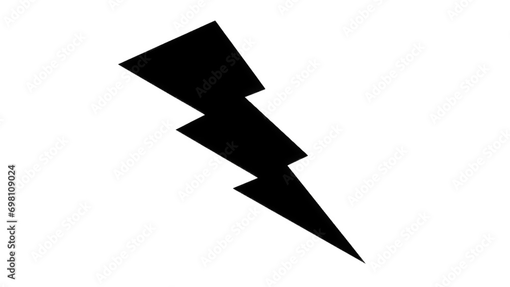 Geometric shape in a 2-dimensional plane. 2D lightning, flash thunder ...