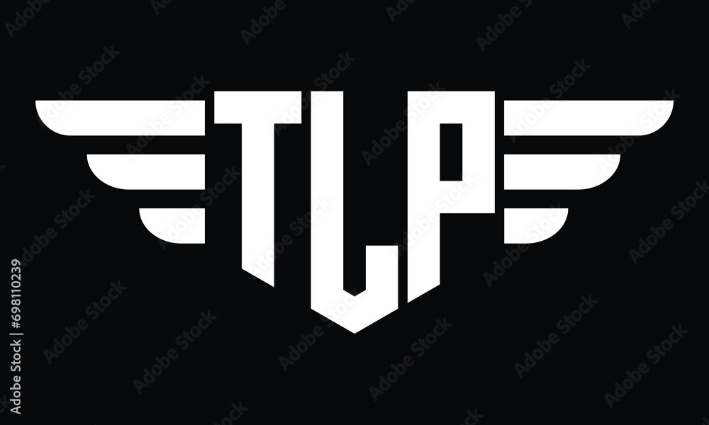 TLP three letter logo, creative wings shape logo design vector template ...