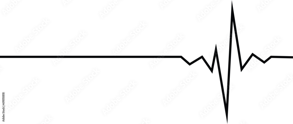 Black EKG heartbeat pulse rate line on white background. Emergency ECG ...