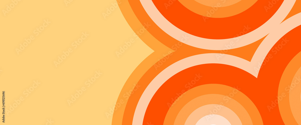 Abstract orange banner design of cool overlapping circles shapes with a ...