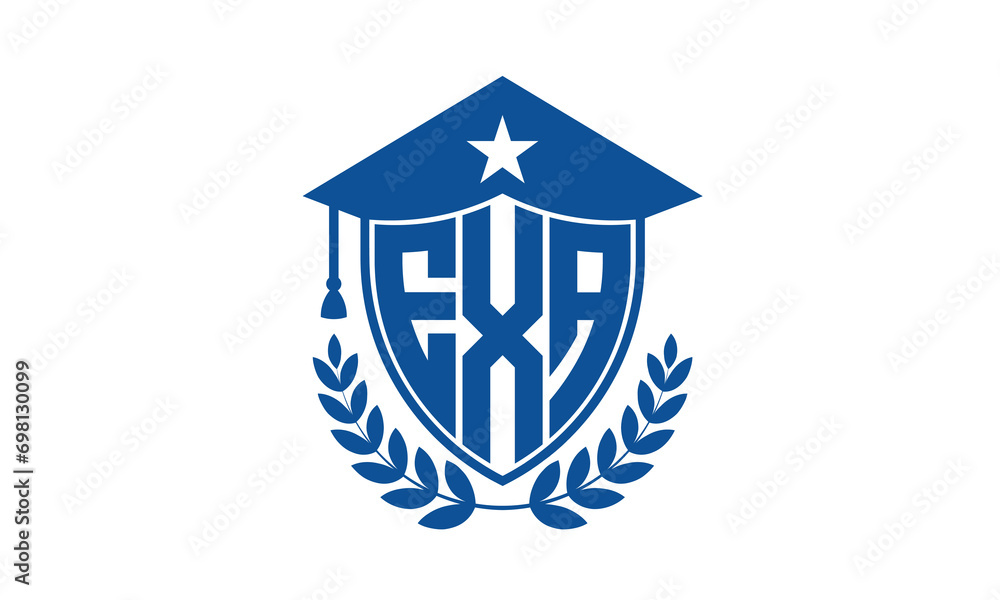 Vetor de EXA three letter iconic academic logo design vector template ...