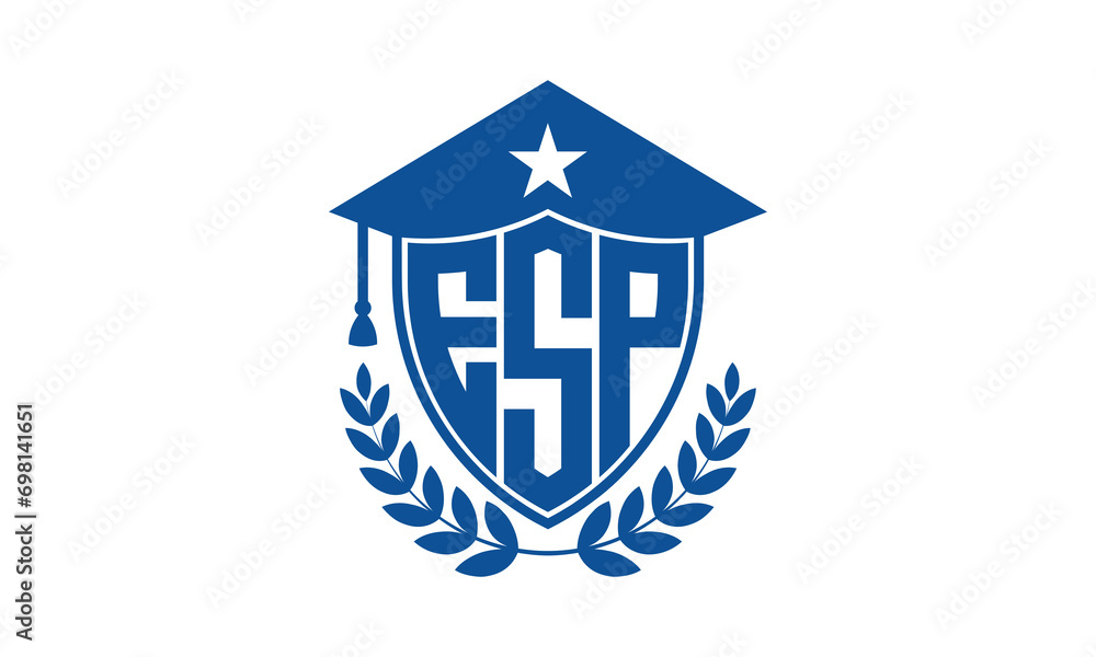 ESP three letter iconic academic logo design vector template. monogram ...