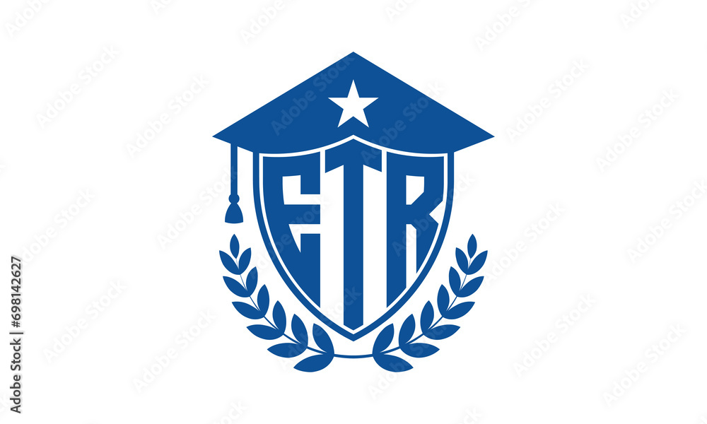 ETR three letter iconic academic logo design vector template. monogram ...