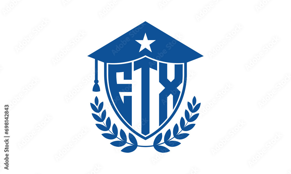 ETX three letter iconic academic logo design vector template. monogram ...