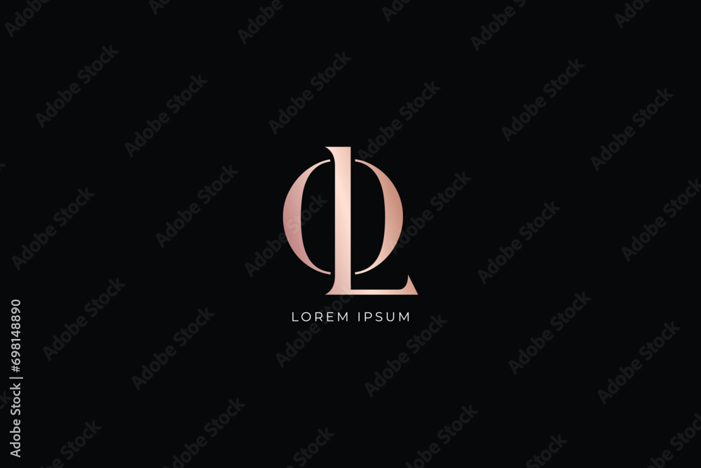 ol letter modern luxury logo, abstract style design creative golden ...