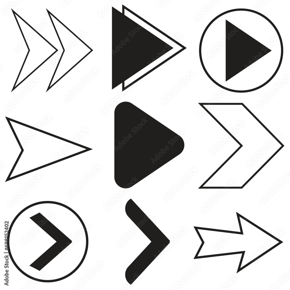 Arrows set. Arrow icon collection. Set different arrows or web design ...