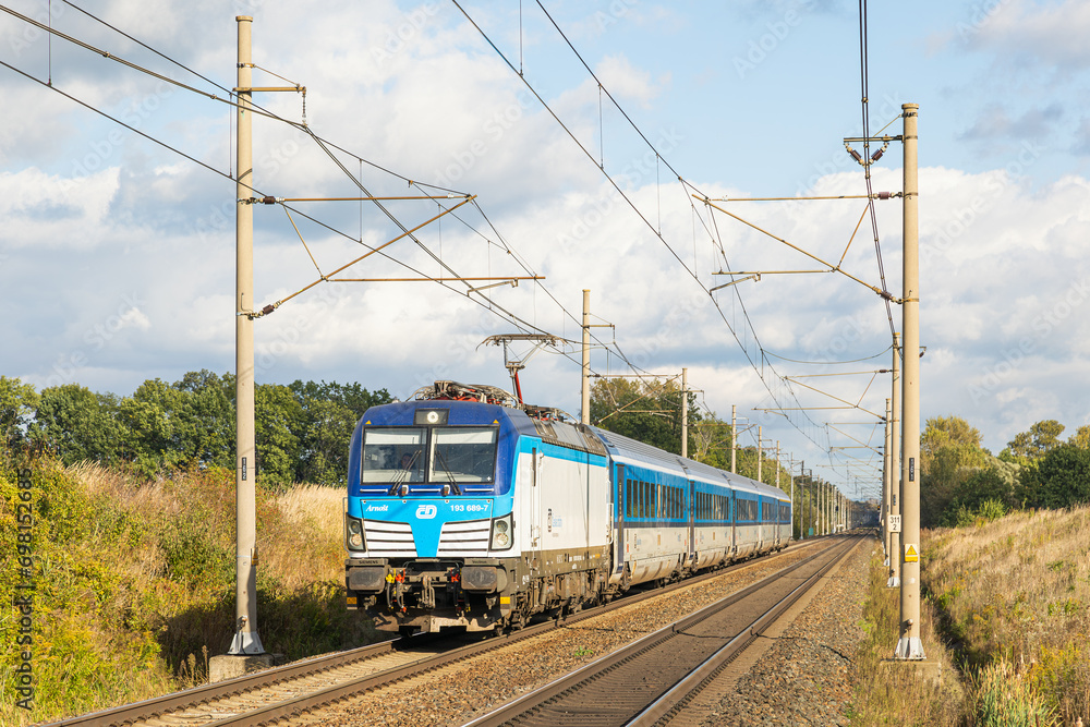 InterCity train 506 "Ostravan" from Ostrava to Praha leaded by ...
