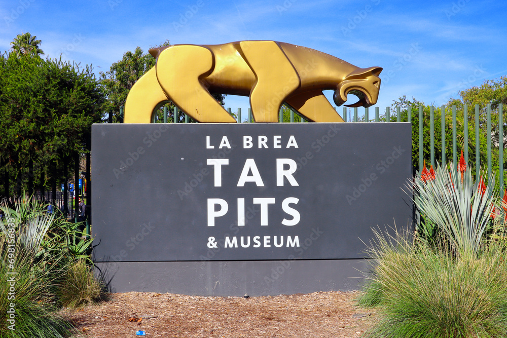 Los Angeles, California – December 10, 2023: LA BREA TAR PITS and ...