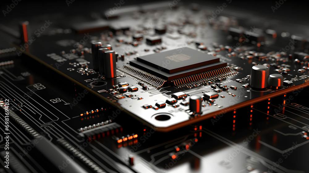 Hardware and software computer technology CPU background. Elements of ...