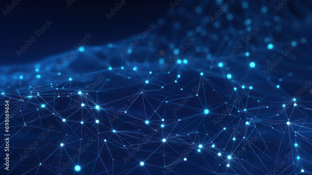 Abstract blue digital background. Big data visualization. Science ...