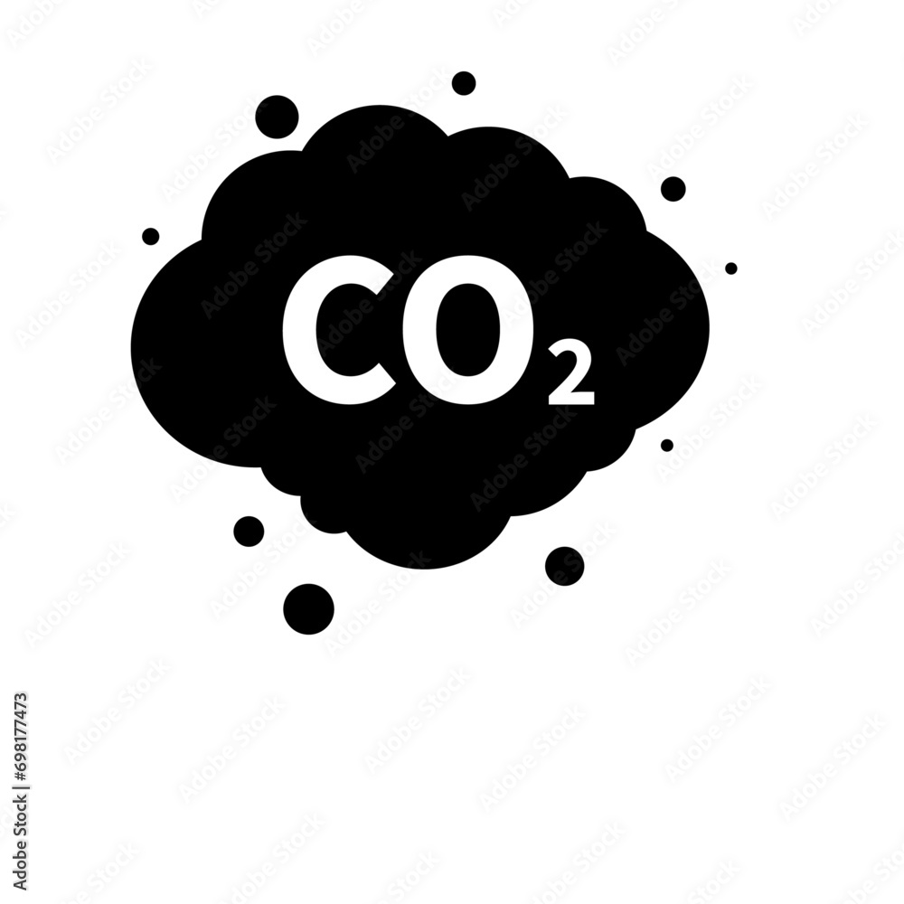 co2 emissions icon cloud vector flat, carbon dioxide emits symbol, smog ...