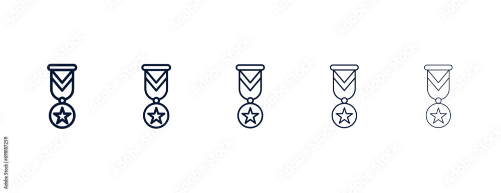 militaty medal outline icon. Black, bold, regular, thin, light icon ...