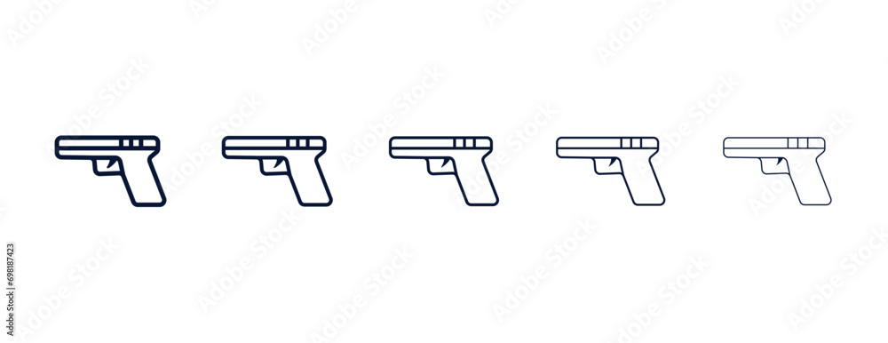 glock outline icon. Black, bold, regular, thin, light icon from army ...
