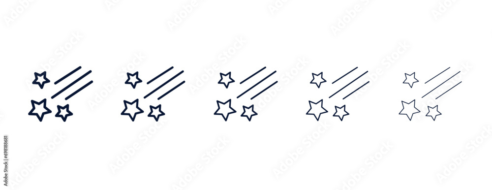 falling star outline icon. Black, bold, regular, thin, light icon from ...