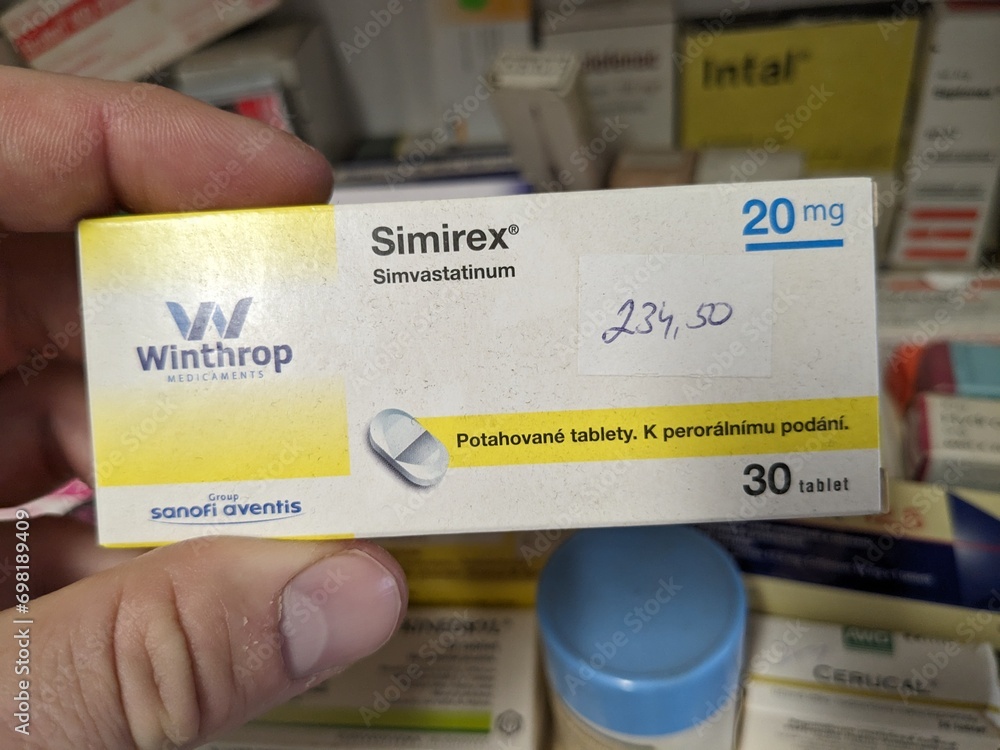 Prague,Czech republic-December 1 2023: SIMIREX hypercholesterolemia ...