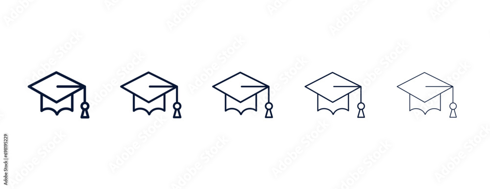 graduation pictures outline icon. Black, bold, regular, thin, light ...
