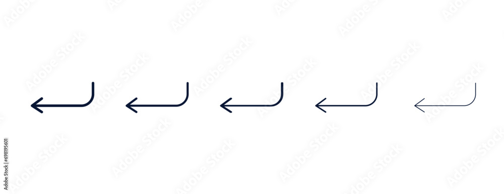 return left arrow outline icon. Black, bold, regular, thin, light icon from user interface ...