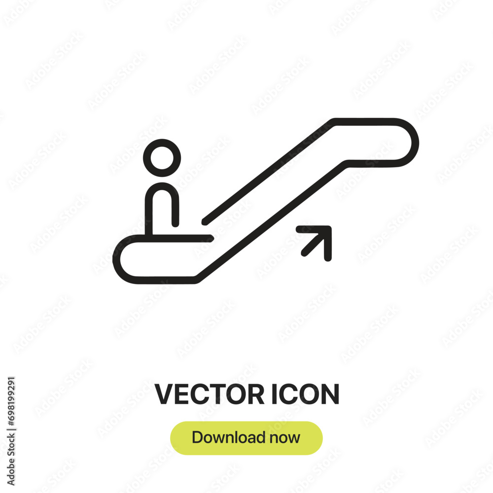 Escalator icon vector. Linear-style sign for mobile concept and web ...