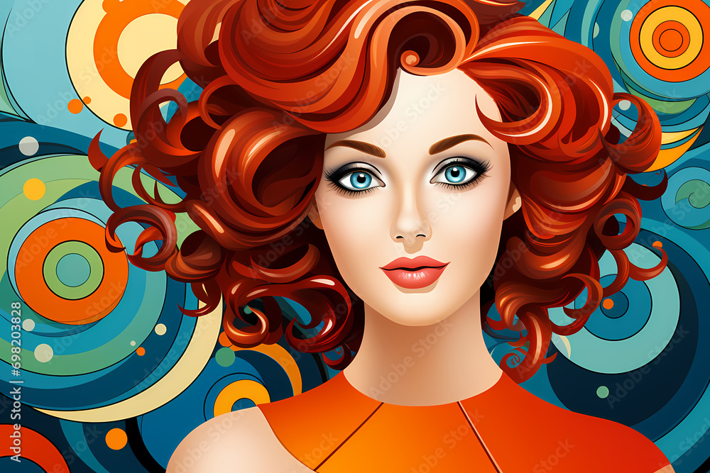 Wow pop art woman. Young surprised female lady with open smile with wow ...