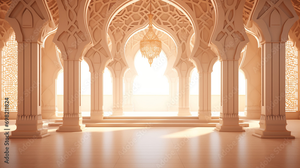 Realistic 3D Render of Arabic Islamic Architecture Elements, Arabic ...