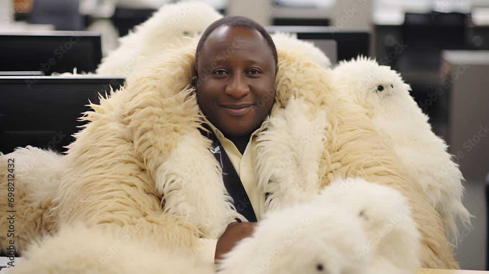 Mature male afro american face mafia boss portrait, male leader of ...