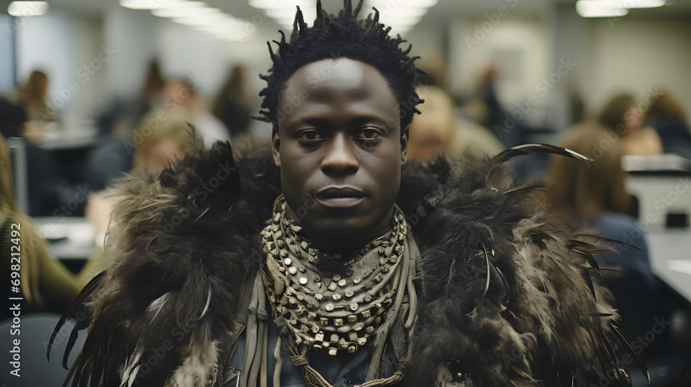 Mature male afro american face mafia boss portrait, male leader of ...