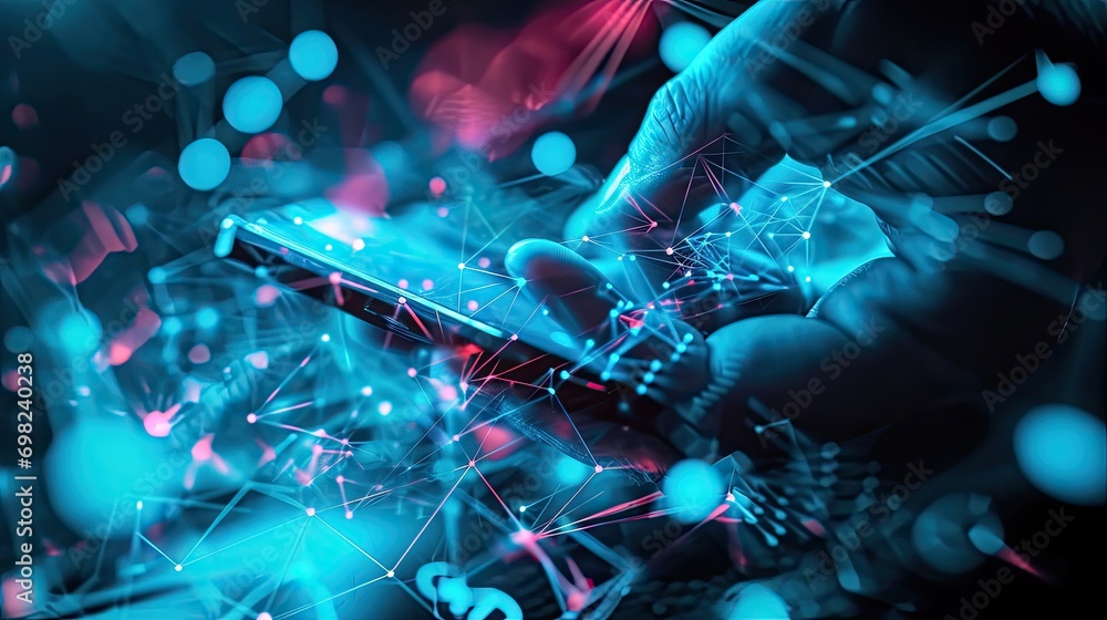 3d polygon model of a mobile phone, Futuristic Mobile Technology ...