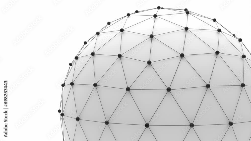 Vidéo Stock white motion graphics abstract 3d mesh sphere, can be used ...
