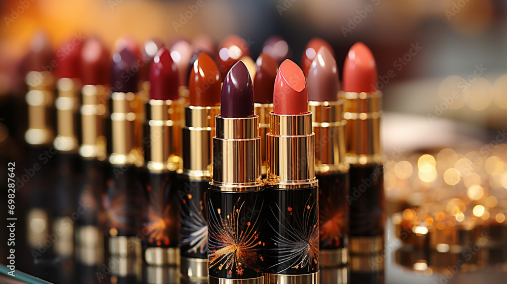 Cosmetic Elegance: Professional Collection of Lipsticks and Makeups ...