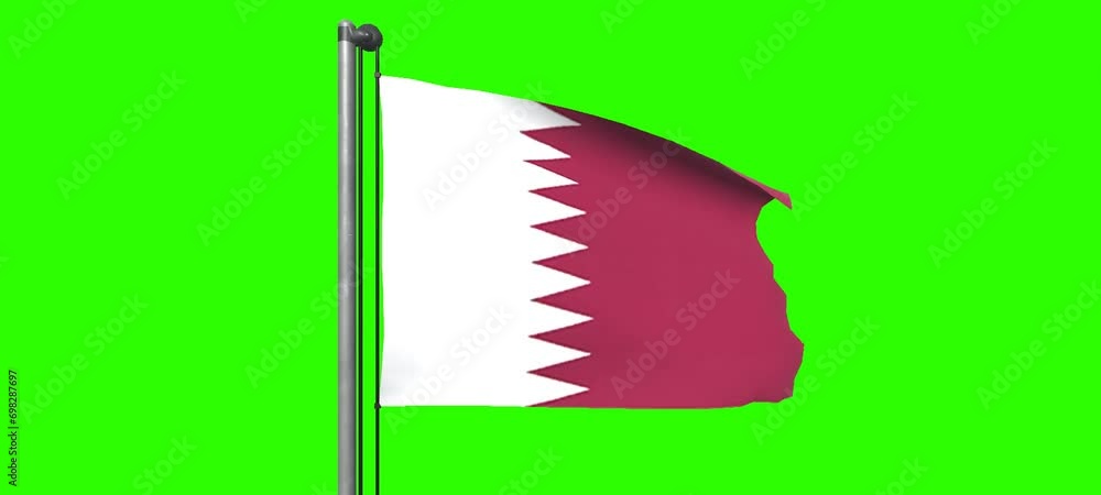 Bahrain flag with pole, Bahrain flag waving green screen, Bahrain on ...