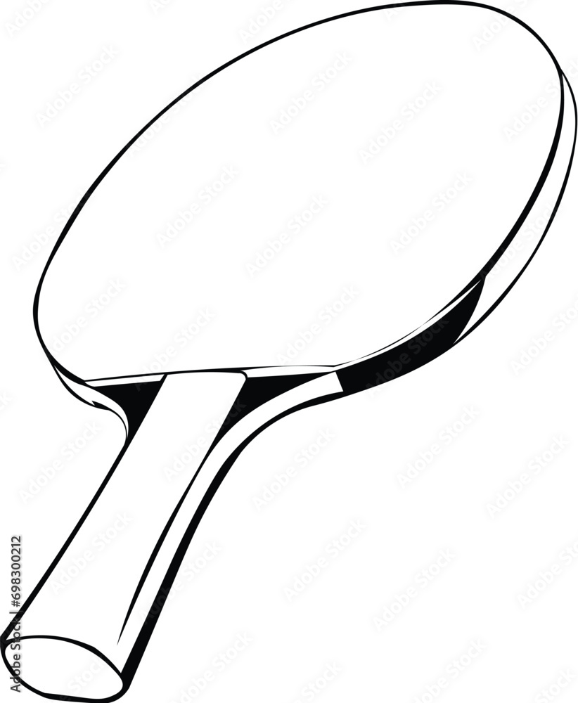 Cartoon Black and White Isolated Illustration Vector Of A Table Tennis ...