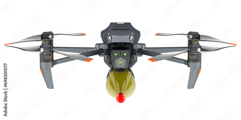 Racing Drone with bomb. FPV Configured to deliver anti-armor shaped ...