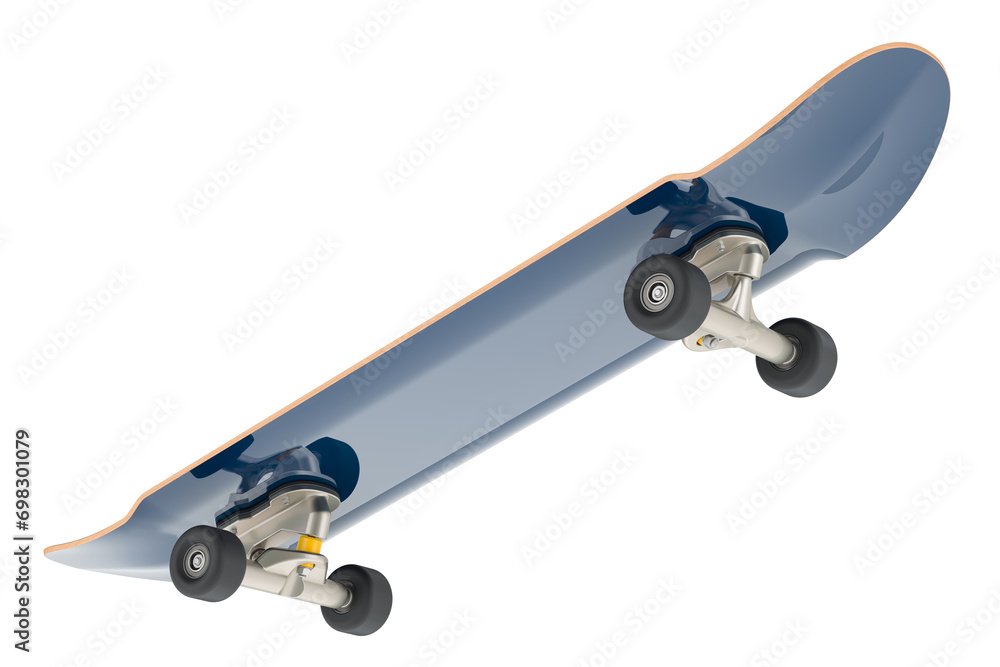 Skateboard, bottom view. 3D rendering isolated on transparent ...