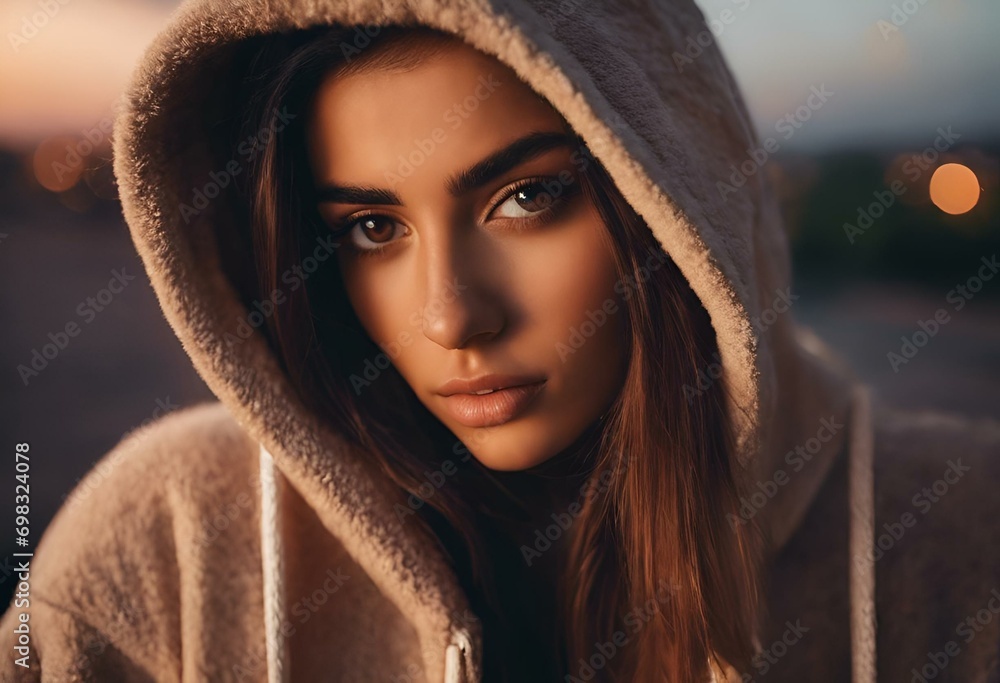 AI generated illustration of a female 20 years old half Iranian and ...