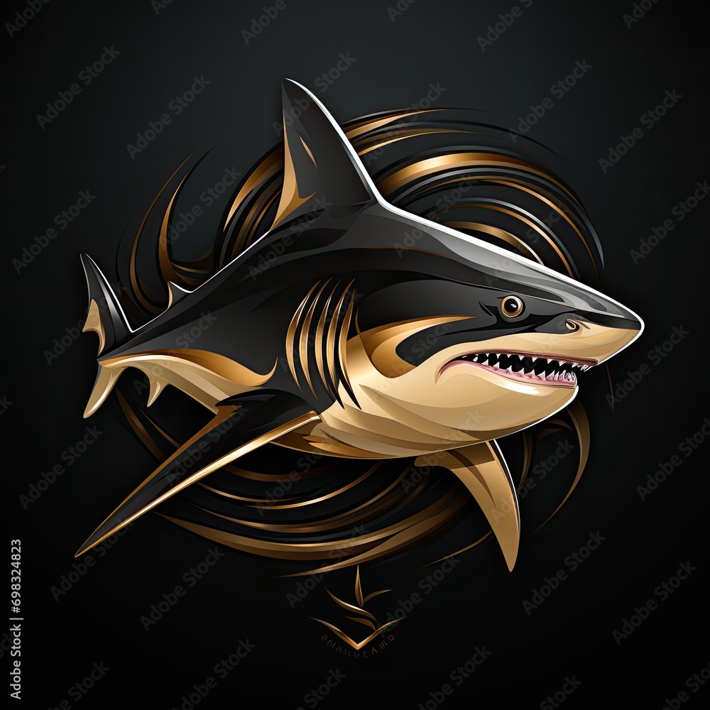 Shark logo. Great white shark print. Beware of sharks banner. Shark ...