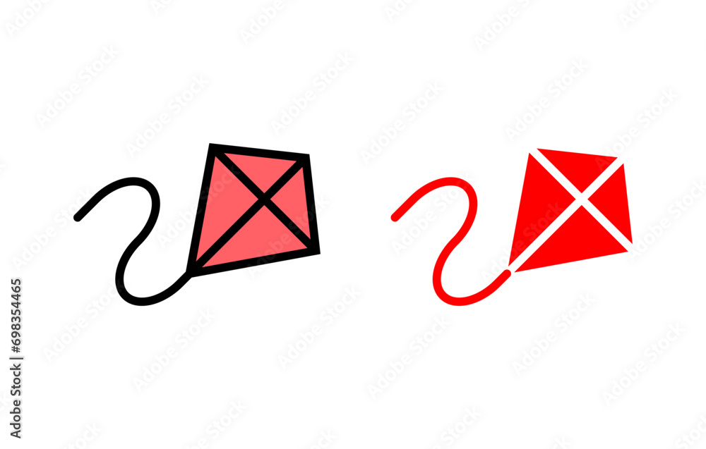 Kite icon set illustration. kite sign and symbol Stock Vector | Adobe Stock