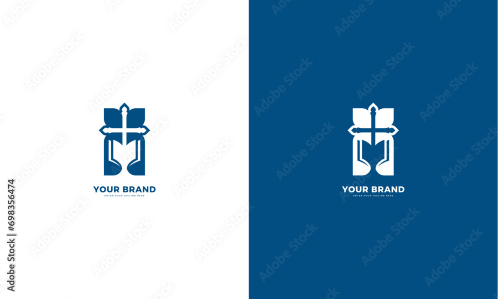 Poster Bible holy book logo, christian cross. Vector graphic design ...