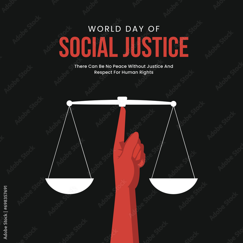 World Day of Social Justice, banner, poster, social media post, vector ...
