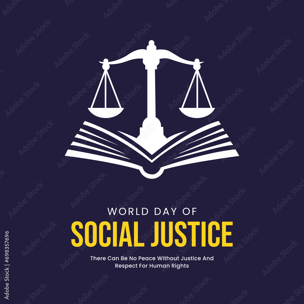 World Day of Social Justice, banner, poster, social media post, vector ...