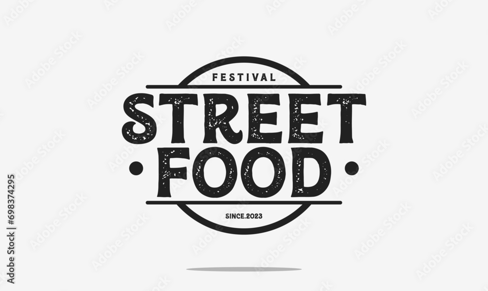 Street food typography logo tamplete. street food festival for ...