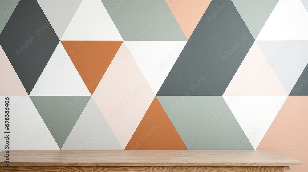 Interlocking triangles in a soothing Nordic color palette. Stock Photo ...