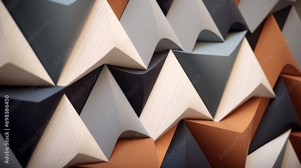 Interlocking triangles in a soothing Nordic color palette. Stock Photo ...