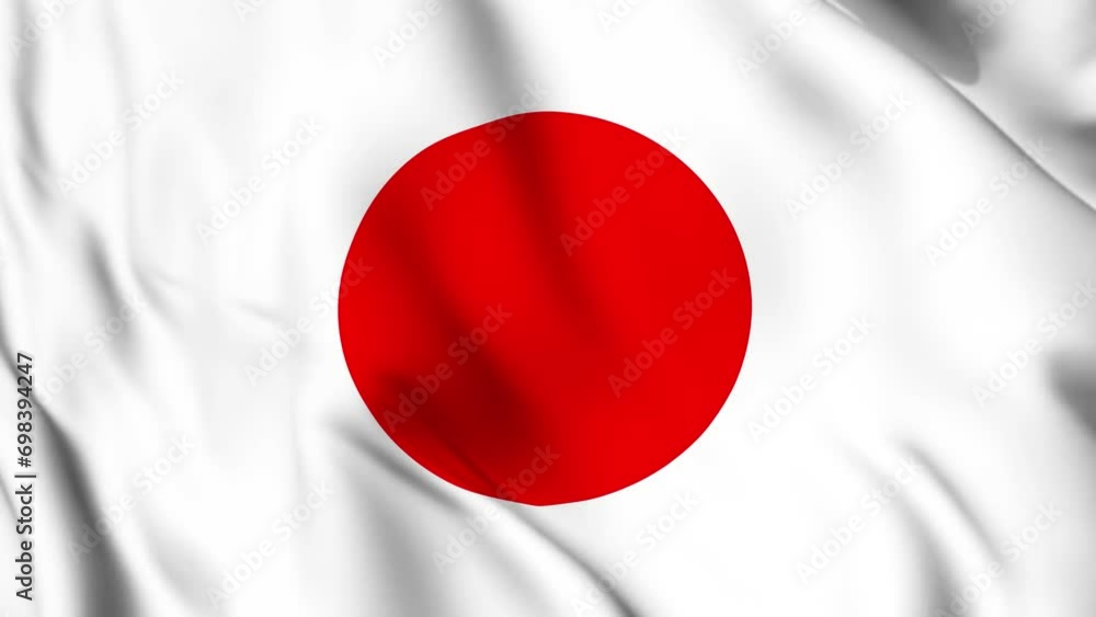 Vidéo Stock Waving Japanese Flag video background. Realistic Slow ...