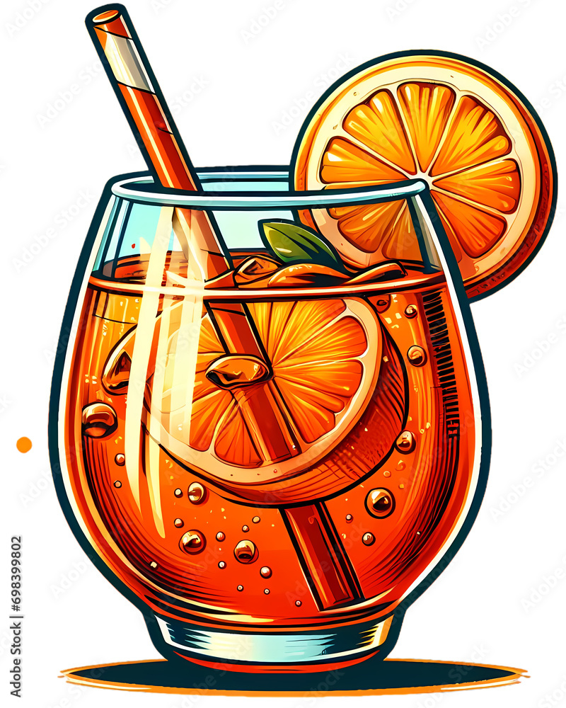 Aperol Spritz Bliss: Elegant Glass Infusion, transparent Stock ...