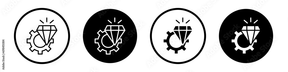 Operational excellence icon set. efficient operational engineering ...