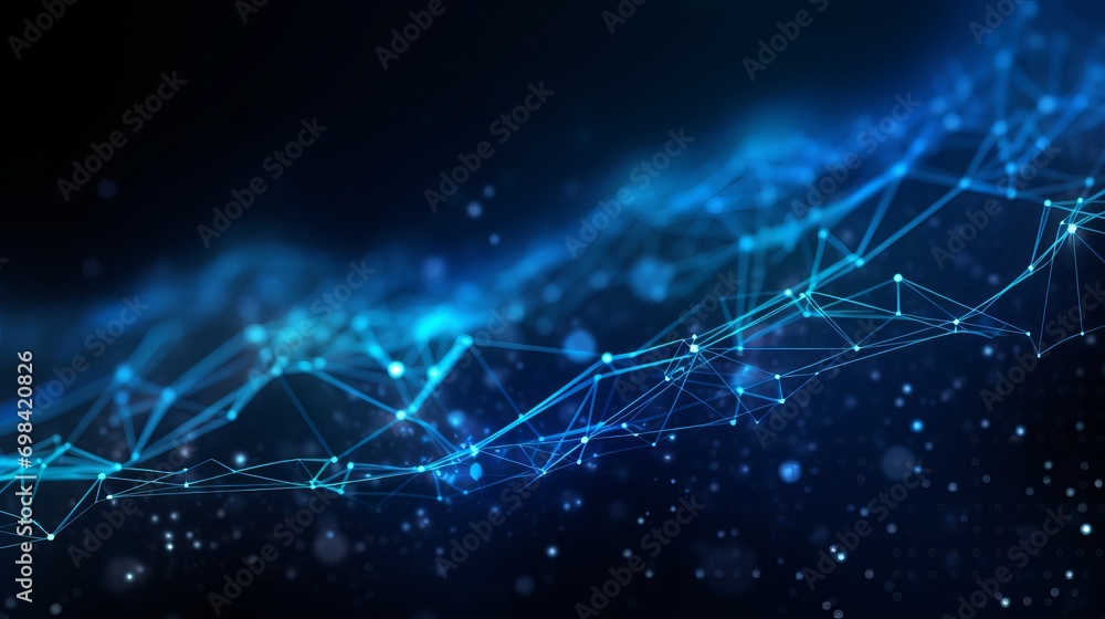 Data Technology Blue Signals With Dark Background, Tech Signal, Blue ...