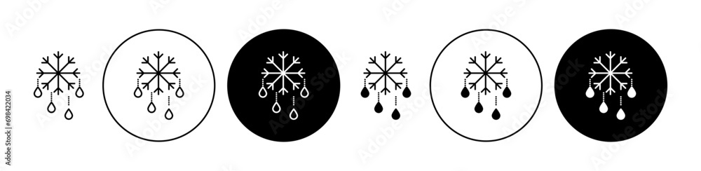 Defrost vector icon set. Fridge quick auto defrost vector illustration ...