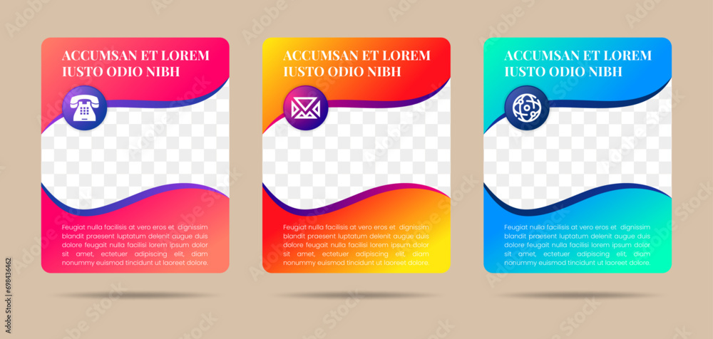 Vector simple multipurpose infographic template with rectangle photo ...