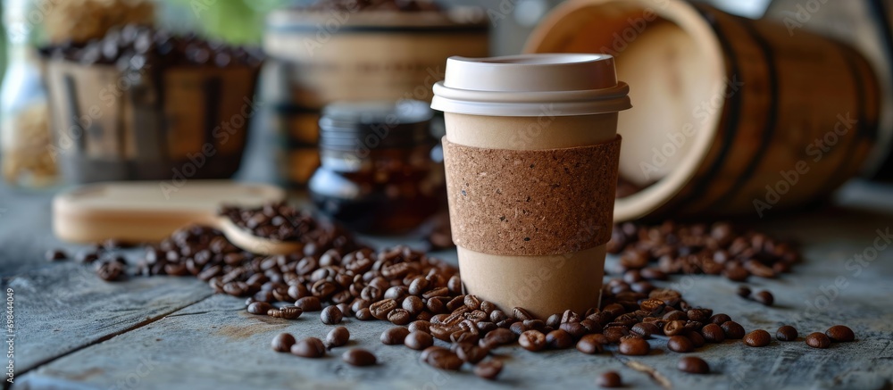 Environmentally-friendly coffee cup made from natural materials. No ...